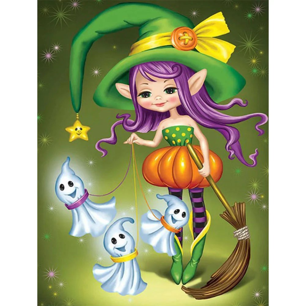 Solve A Cute Little Witch jigsaw puzzle online with 100 pieces