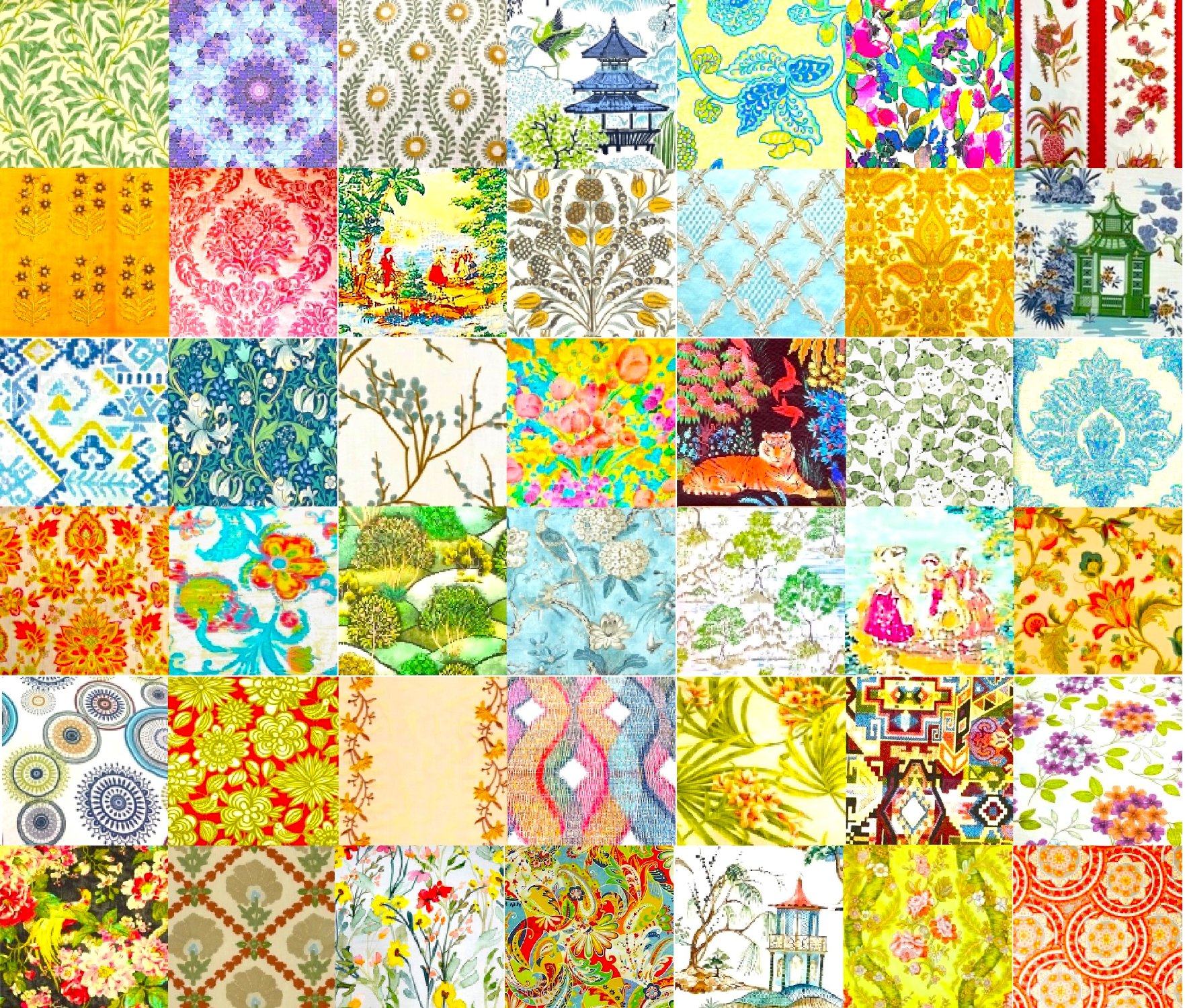 Solve PATCHWORK DRAPERY FABRICS 10 jigsaw puzzle online with 72 pieces