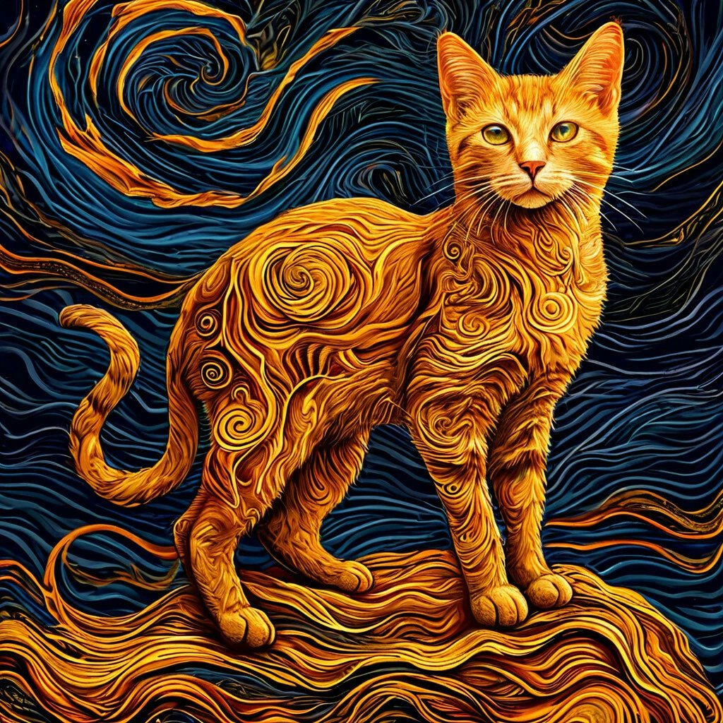 Solve Vincent Van Cat jigsaw puzzle online with 9 pieces