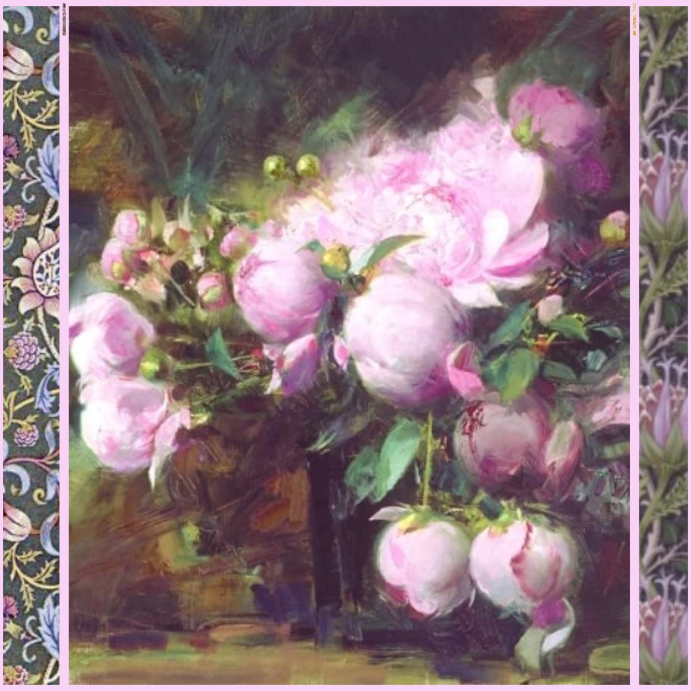 Solve Peonies by Pino Daeni with Wm Morris prints jigsaw puzzle online ...