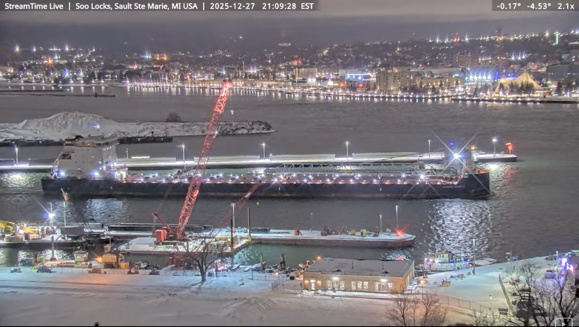 Solve Soo Locks - Algoma Intrepid exiting downbound from the locks on a ...