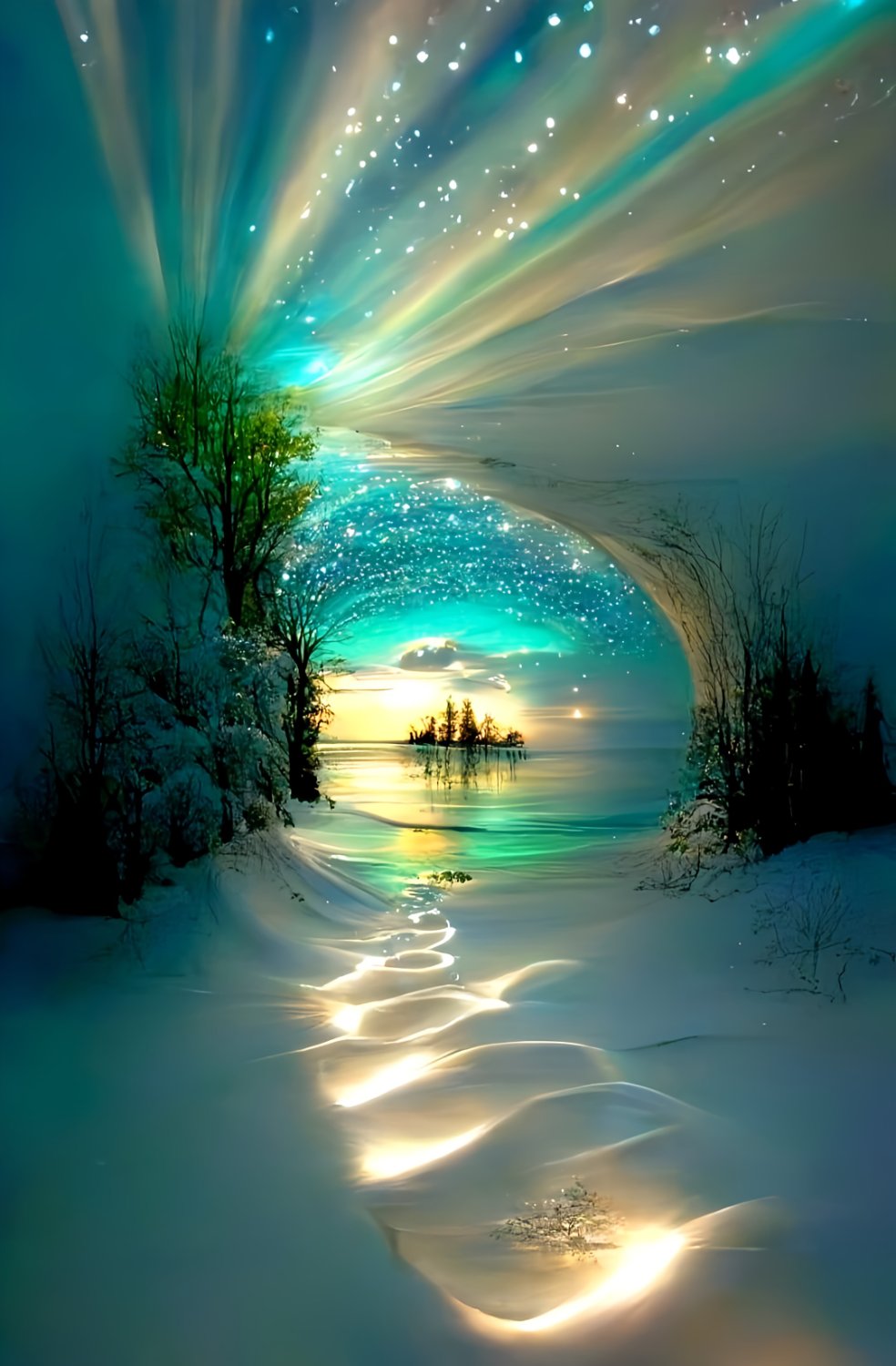 Solve Winter lights jigsaw puzzle online with 400 pieces