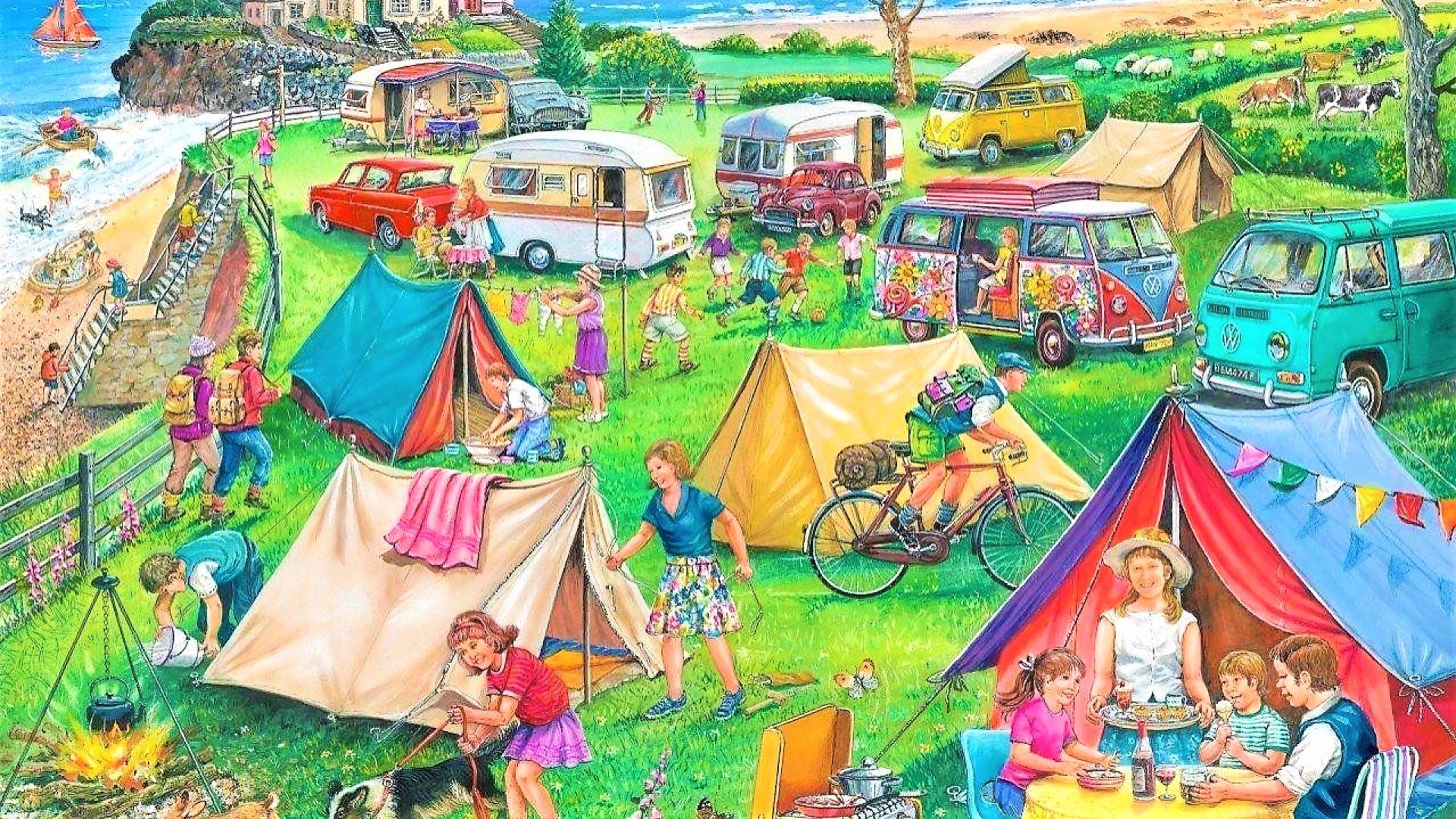 Solve Seaside Campground jigsaw puzzle online with 350 pieces