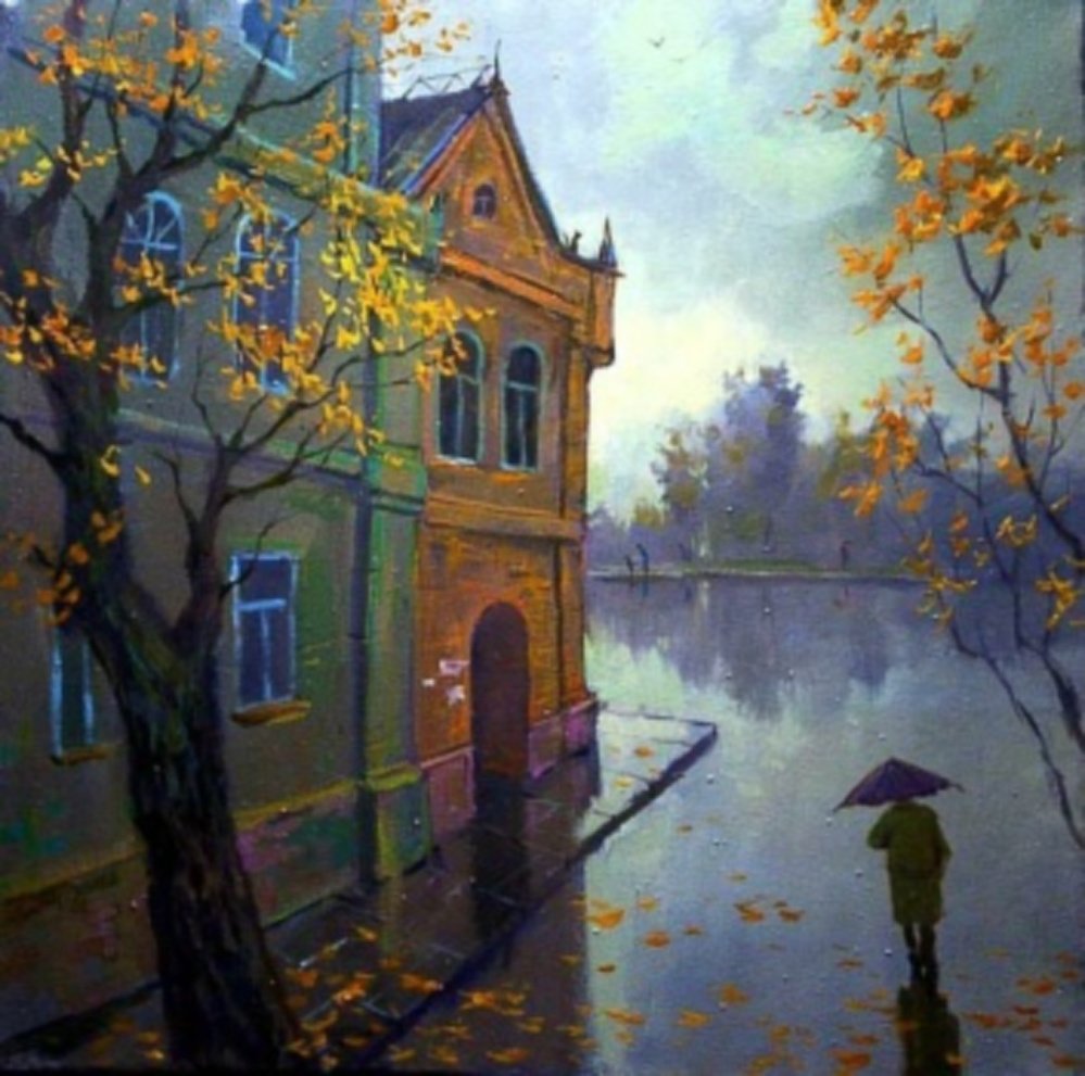 Jigsaw Puzzle | 225 pieces | Rainy Fall Walk | Jigidi