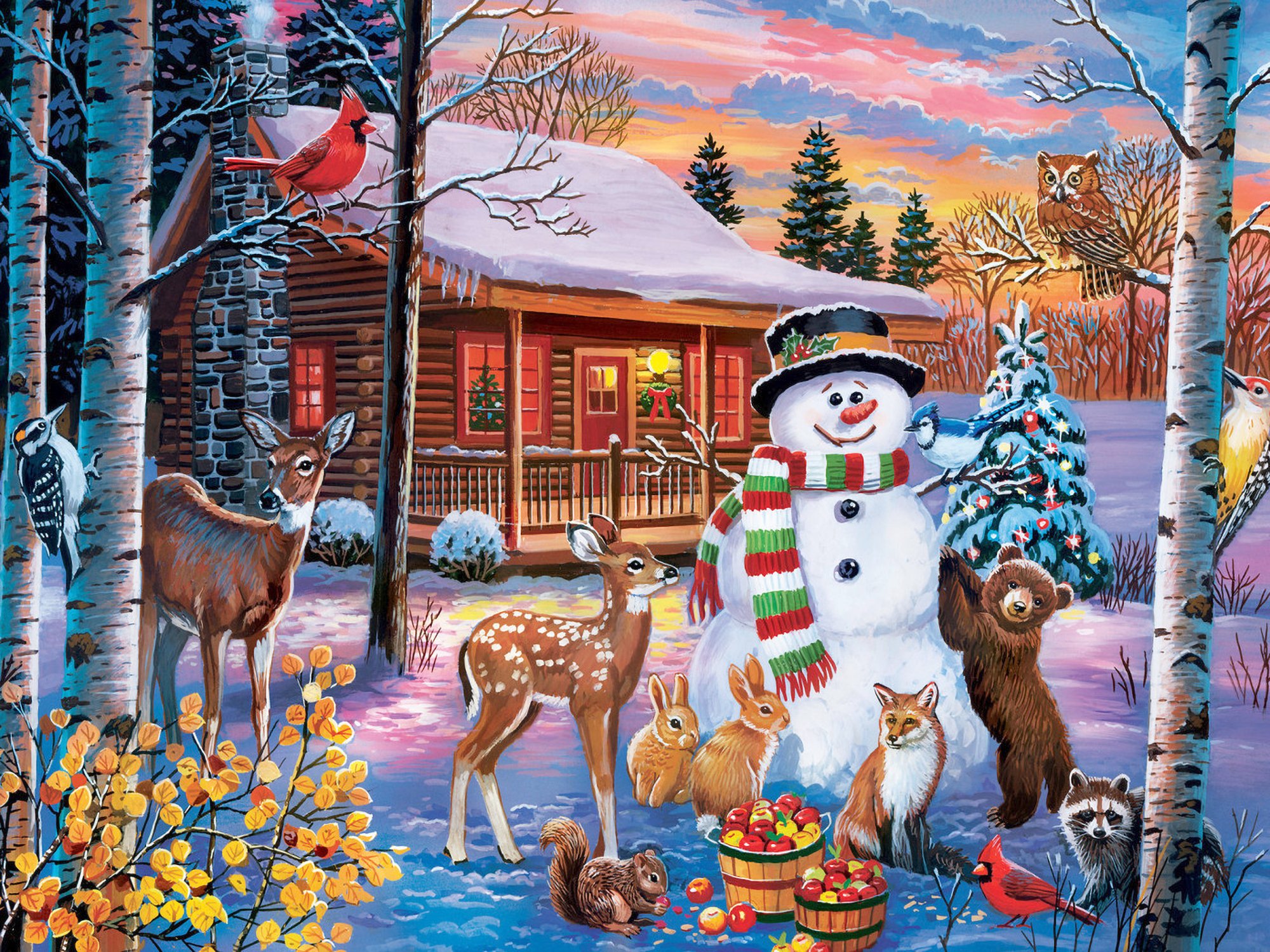 Solve Winter Visitors jigsaw puzzle online with 352 pieces