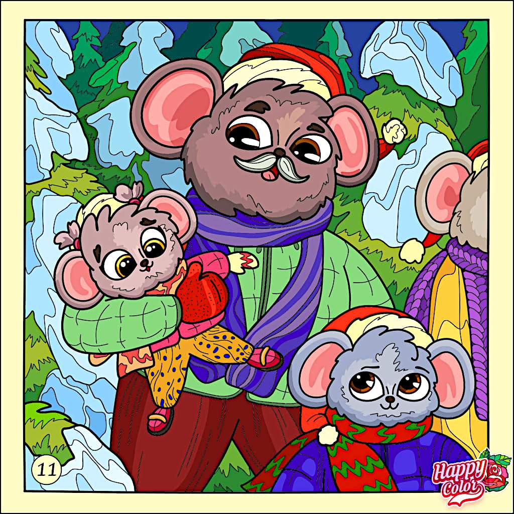 Solve 4 Happy Christmas jigsaw puzzle online with 64 pieces