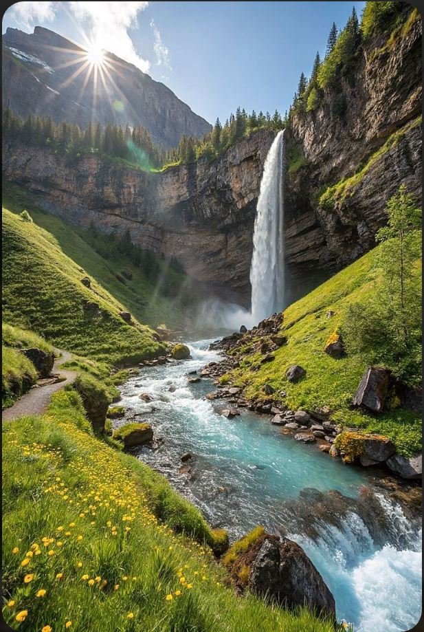 Solve Beautiful waterfall! jigsaw puzzle online with 40 pieces