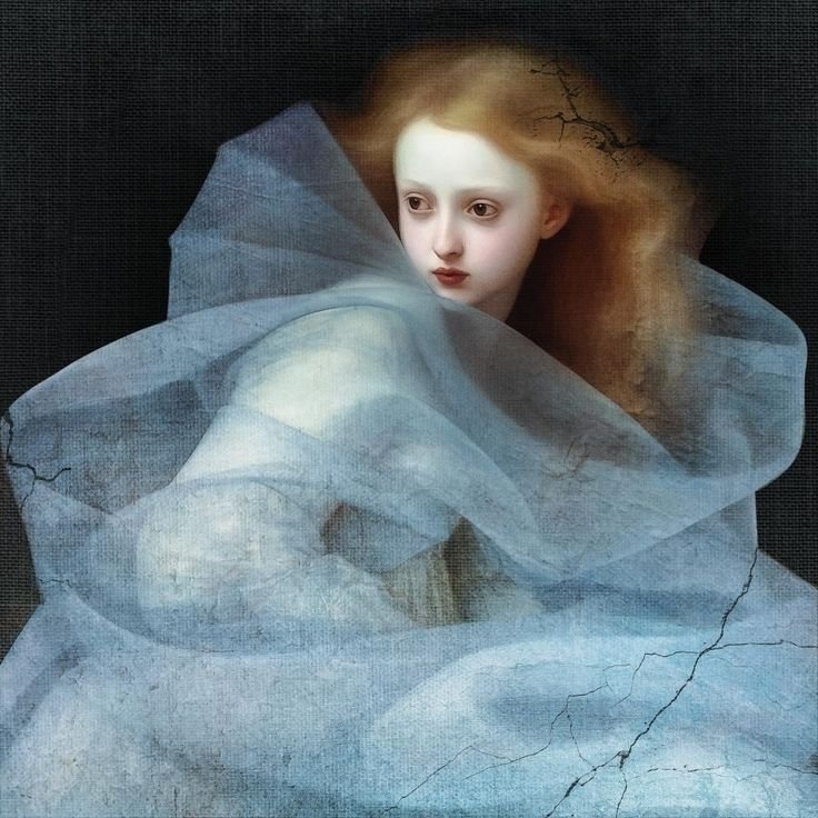 Solve LIMITED EDITION signed art print - Girl in the Blue Veil - Alissa ...