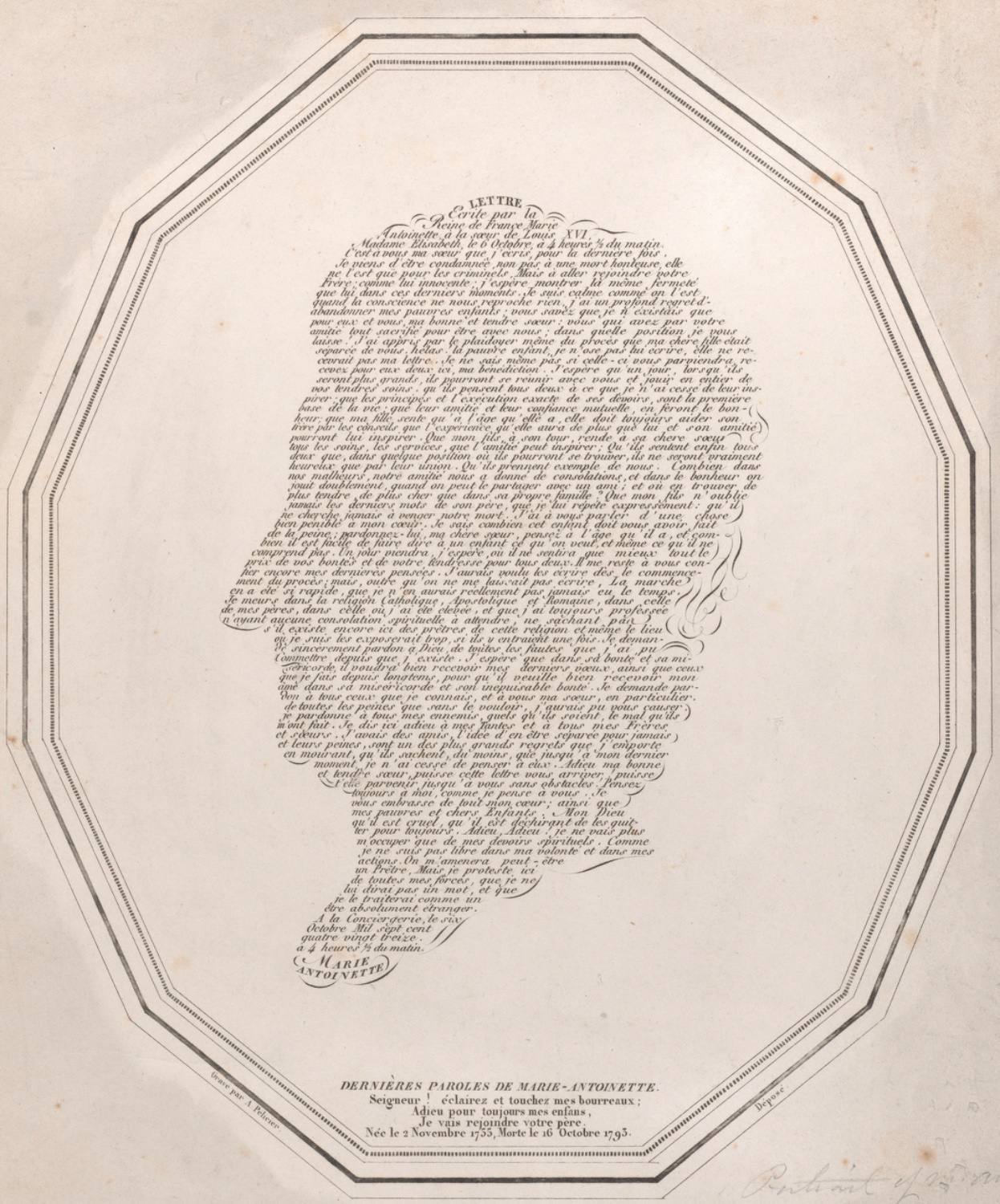 Solve The Last Words of Marie Antoinette, J. Pelicier, ca. 1794-1815 ...