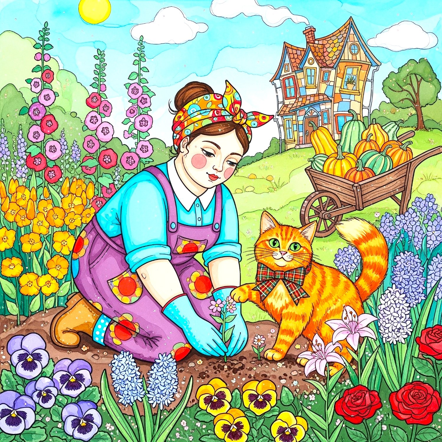 Solve Mimi and Mew Mew - resize 9 - 600 pieces jigsaw puzzle online ...