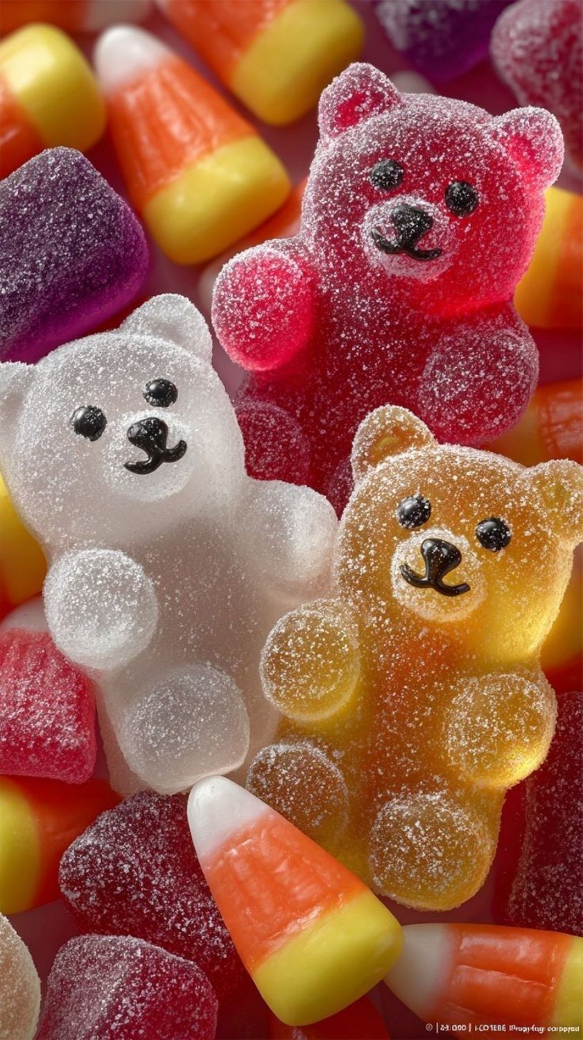 Solve Gummy bears & candy corn jigsaw puzzle online with 252 pieces