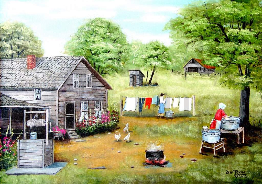 Solve Washing Day jigsaw puzzle online with 70 pieces