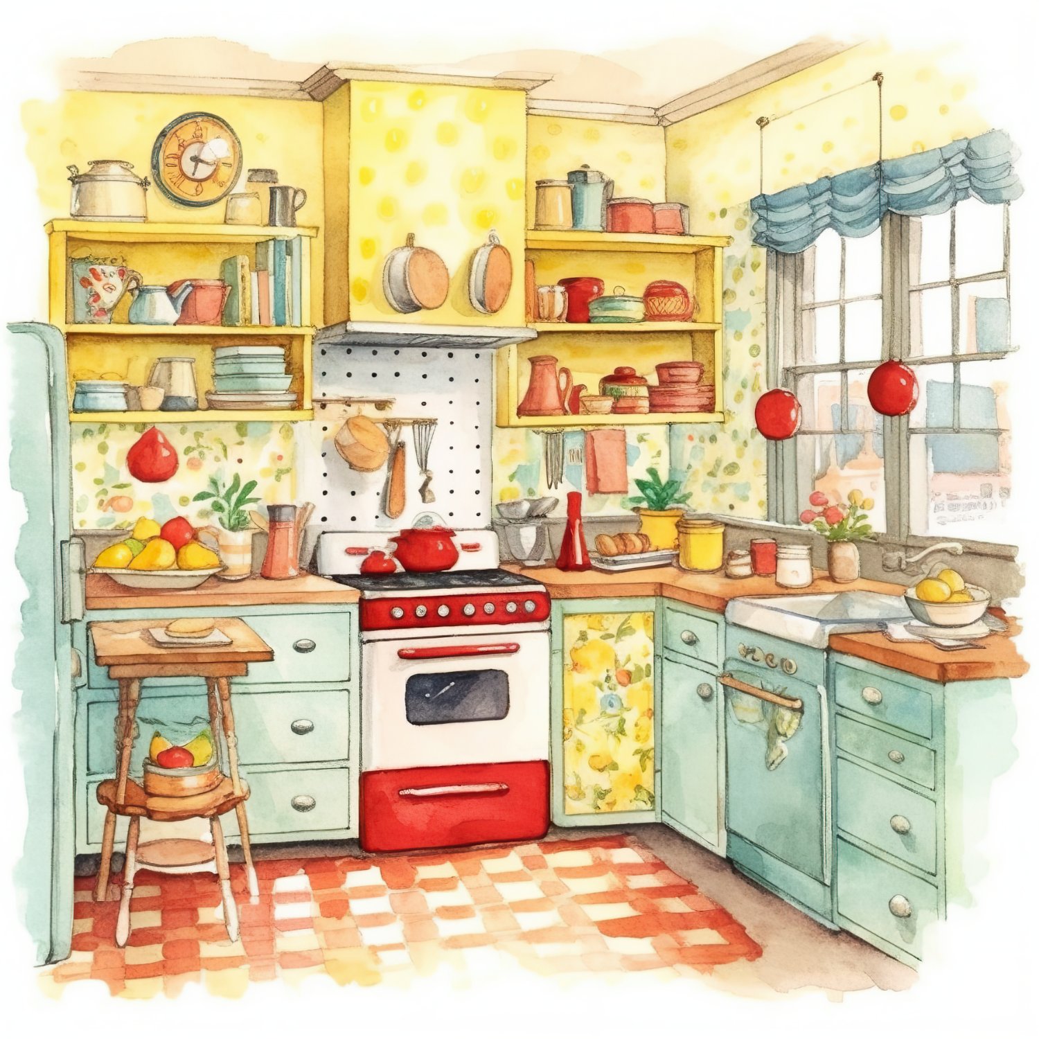 Jigsaw Puzzle | 100 pieces | Retro Kitchen Scene | Jigidi