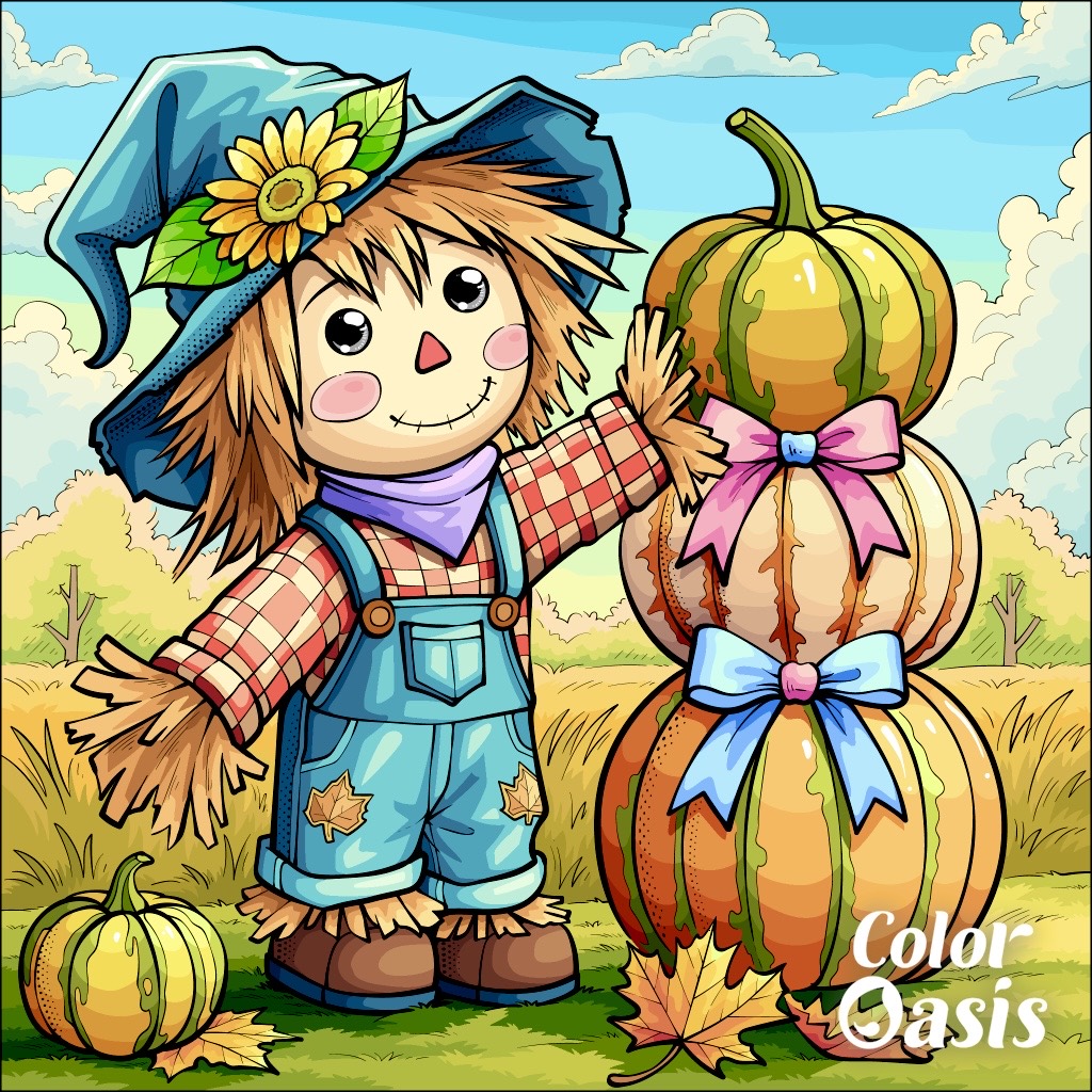 Solve Sassy Scarecrow jigsaw puzzle online with 225 pieces
