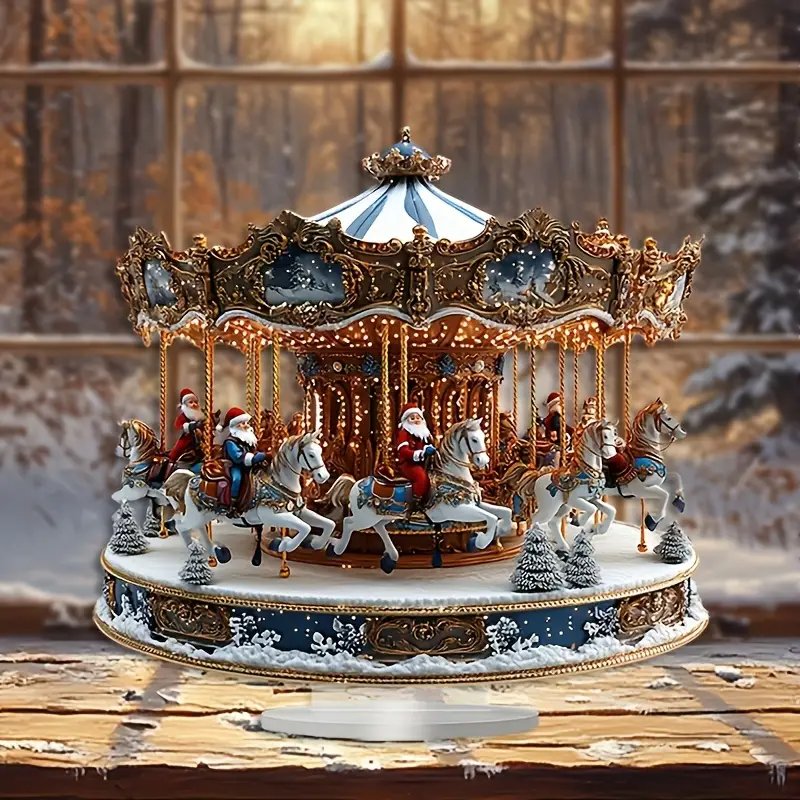 Solve Acrylic Bohemian Santa Claus Carousel Music Box jigsaw puzzle ...
