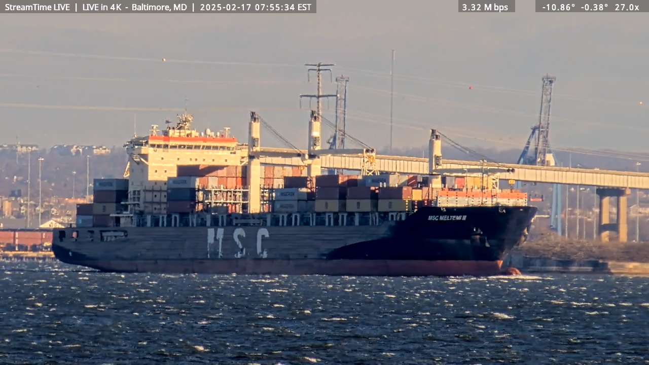 Solve Container ship MSC Meltemi III leaving Baltimore, 2025-02-17 ...
