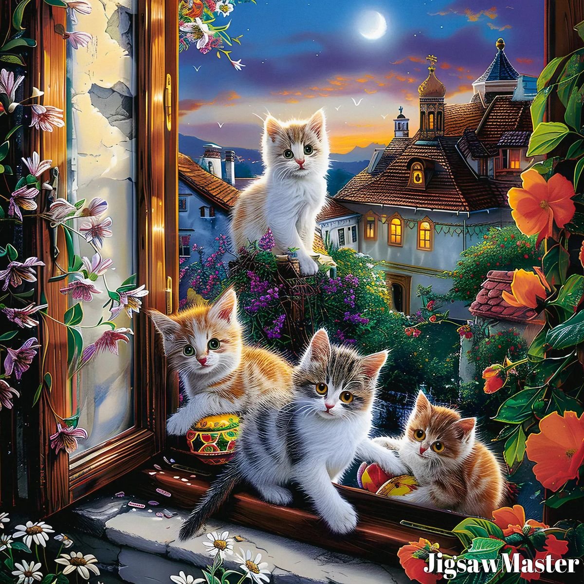 Solve On the Window Ledge jigsaw puzzle online with 81 pieces