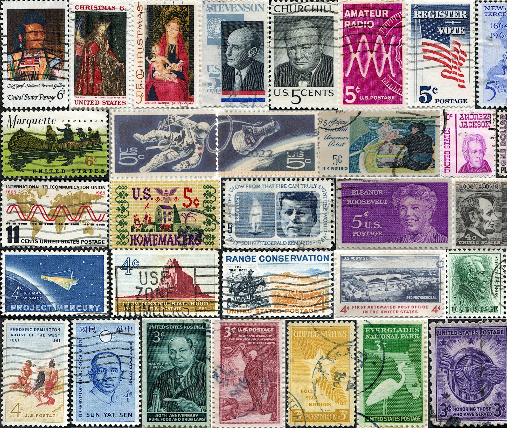 Solve USA stamps 2 jigsaw puzzle online with 598 pieces