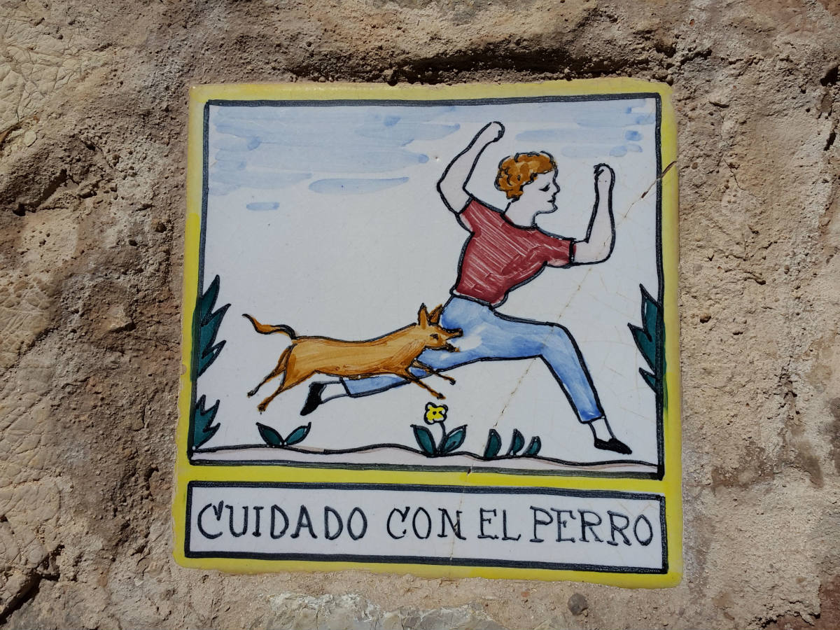 Solve Cuidado con el perro ... jigsaw puzzle online with 108 pieces