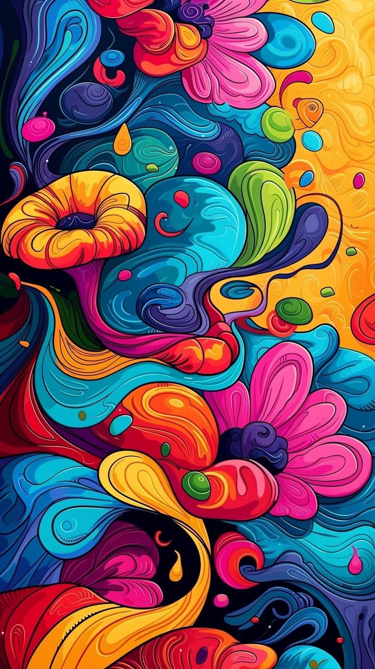 Solve Wallpaper 316 : Crazy and colorful blooms *+ jigsaw puzzle online ...