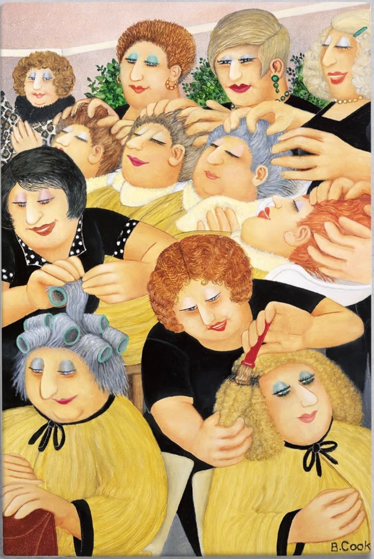 Solve Beryl Cook painting jigsaw puzzle online with 96 pieces