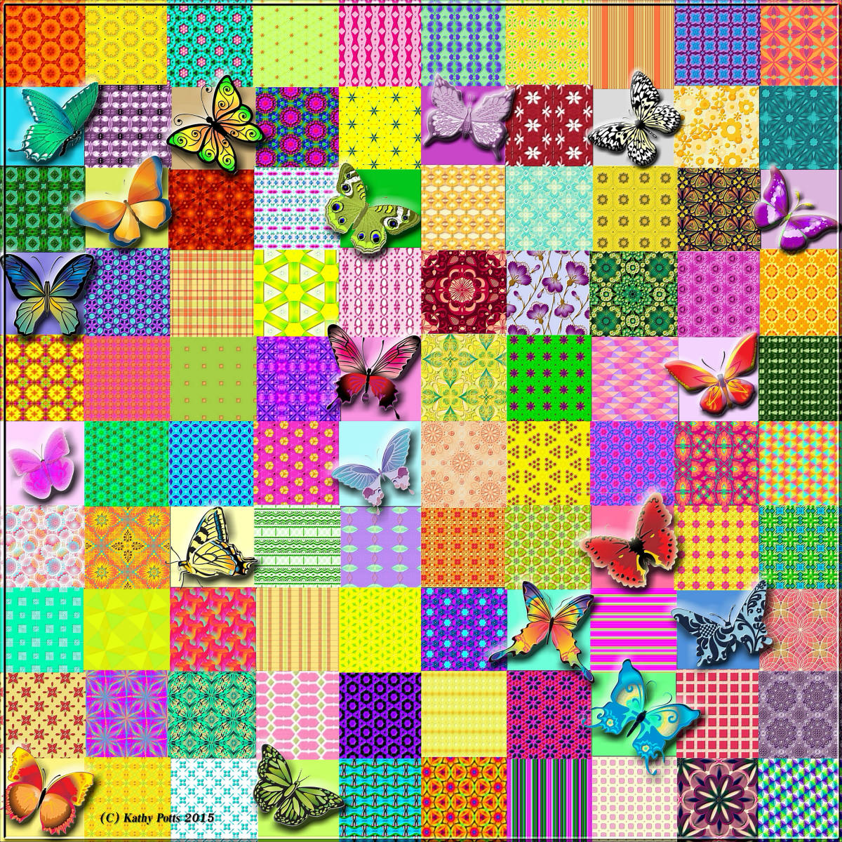 Solve May 20 - 100 Tiles With Butterflies jigsaw puzzle online with 196 ...