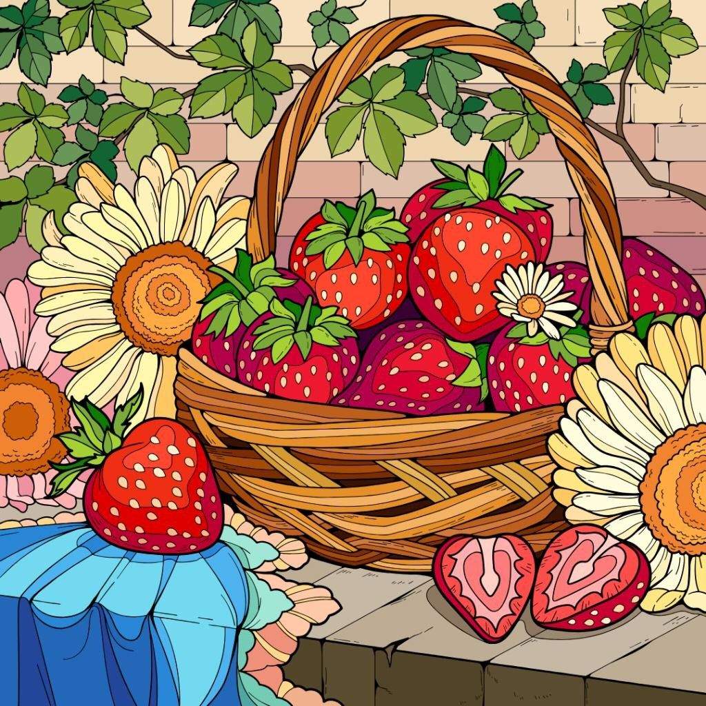 Solve PUZZLE - Strawberries jigsaw puzzle online with 196 pieces
