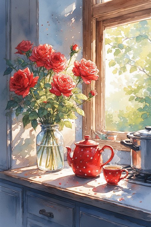 Solve a sunny window (resize 12 to 96) jigsaw puzzle online with 54 pieces
