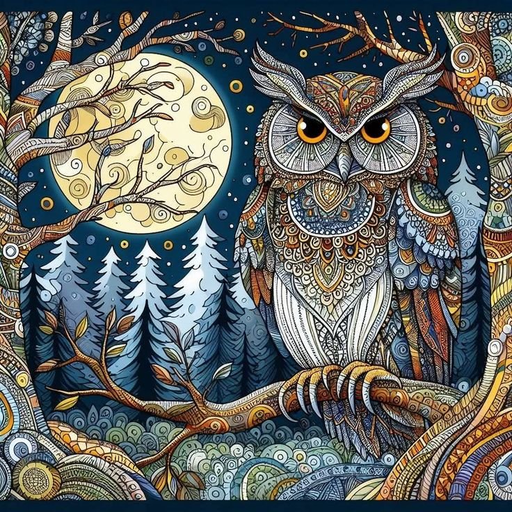 Solve Owl jigsaw puzzle online with 121 pieces