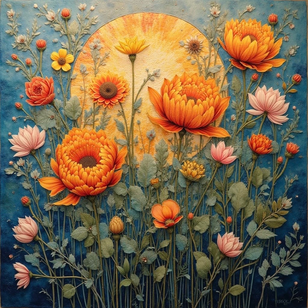 Solve Sun and Flower (resize 9-306) jigsaw puzzle online with 64 pieces