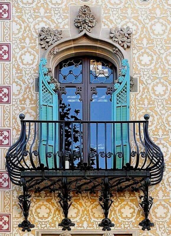 Solve Beautiful Art Nouveau window in Barcelona, Spain jigsaw puzzle ...