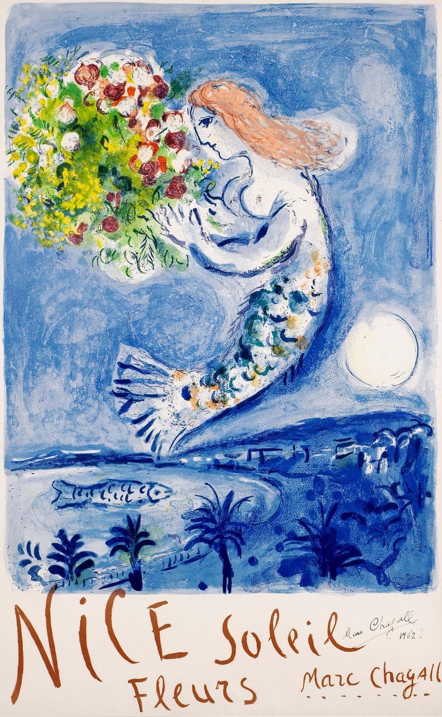 Solve Marc Chagall - The Bay of Angels, 1962 jigsaw puzzle online with ...
