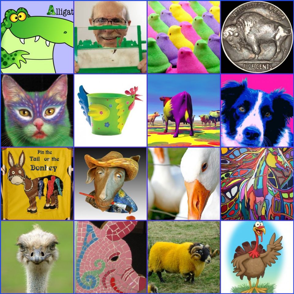 Jigsaw Puzzle | 361 pieces | colorful farm animals | Jigidi