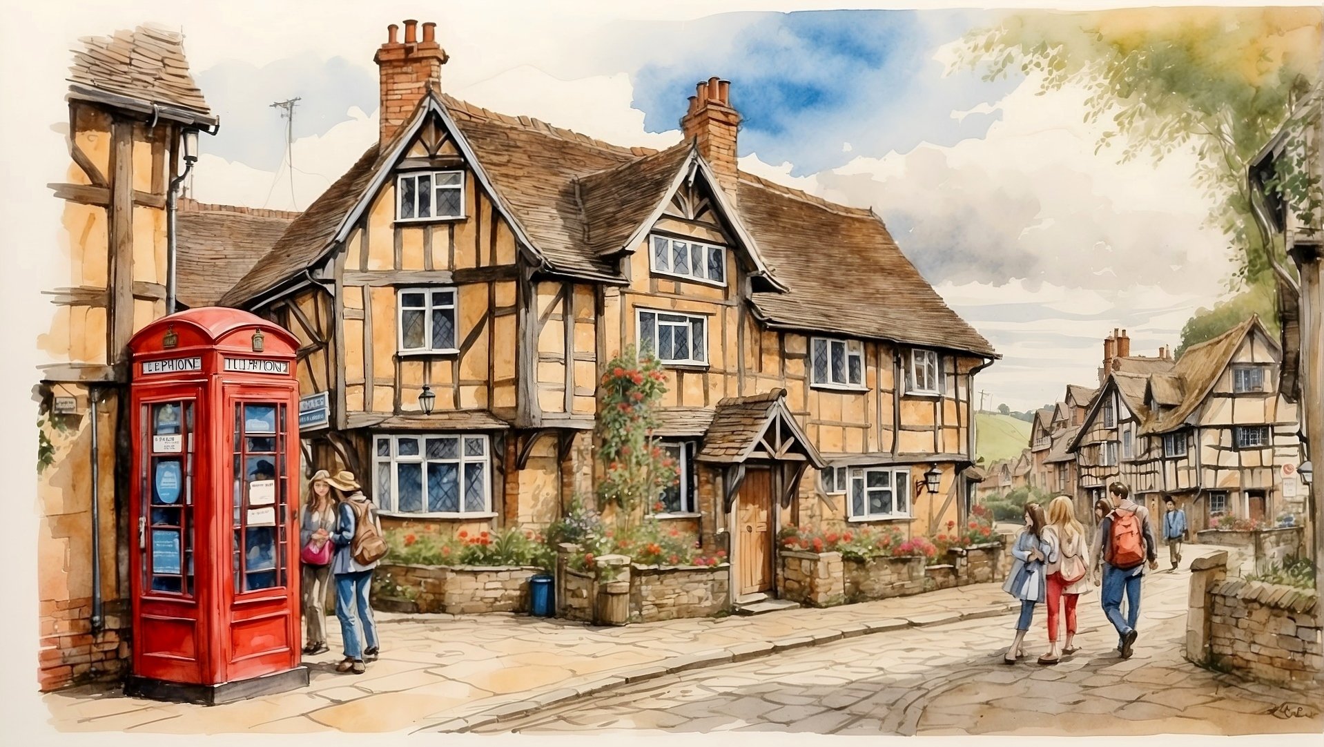 Jigsaw Puzzle | 66 pieces | English Village, resizable 15 to 589 pieces ...