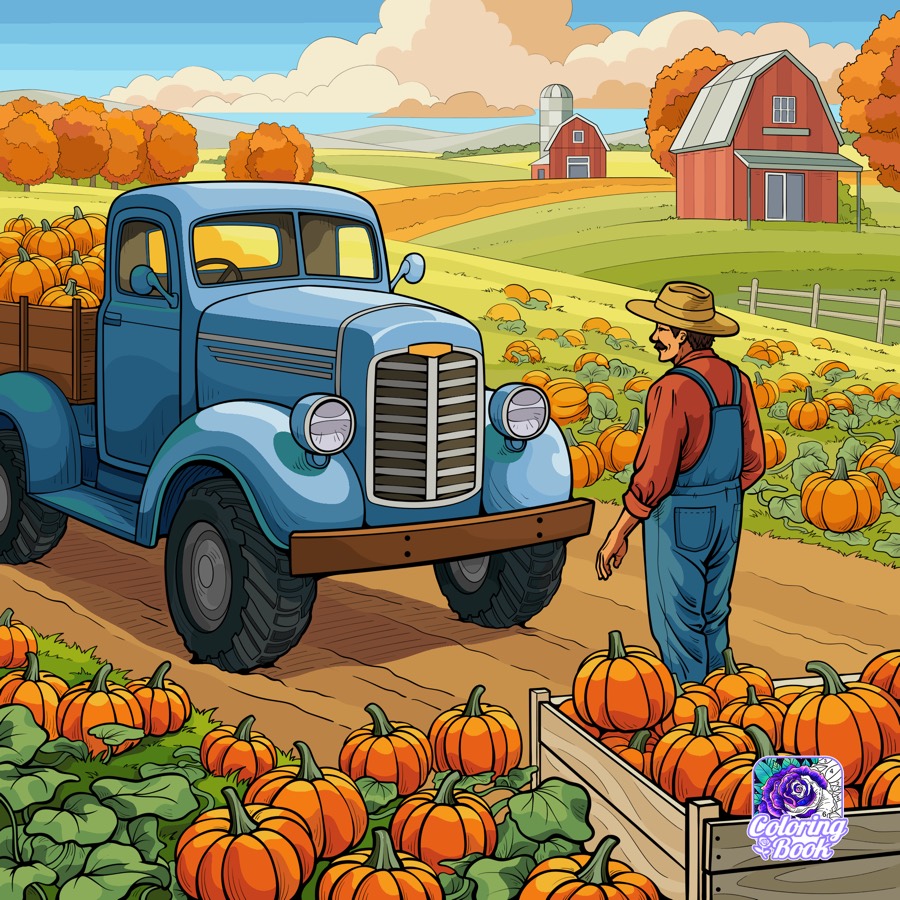 Solve Fall on the Farm jigsaw puzzle online with 64 pieces