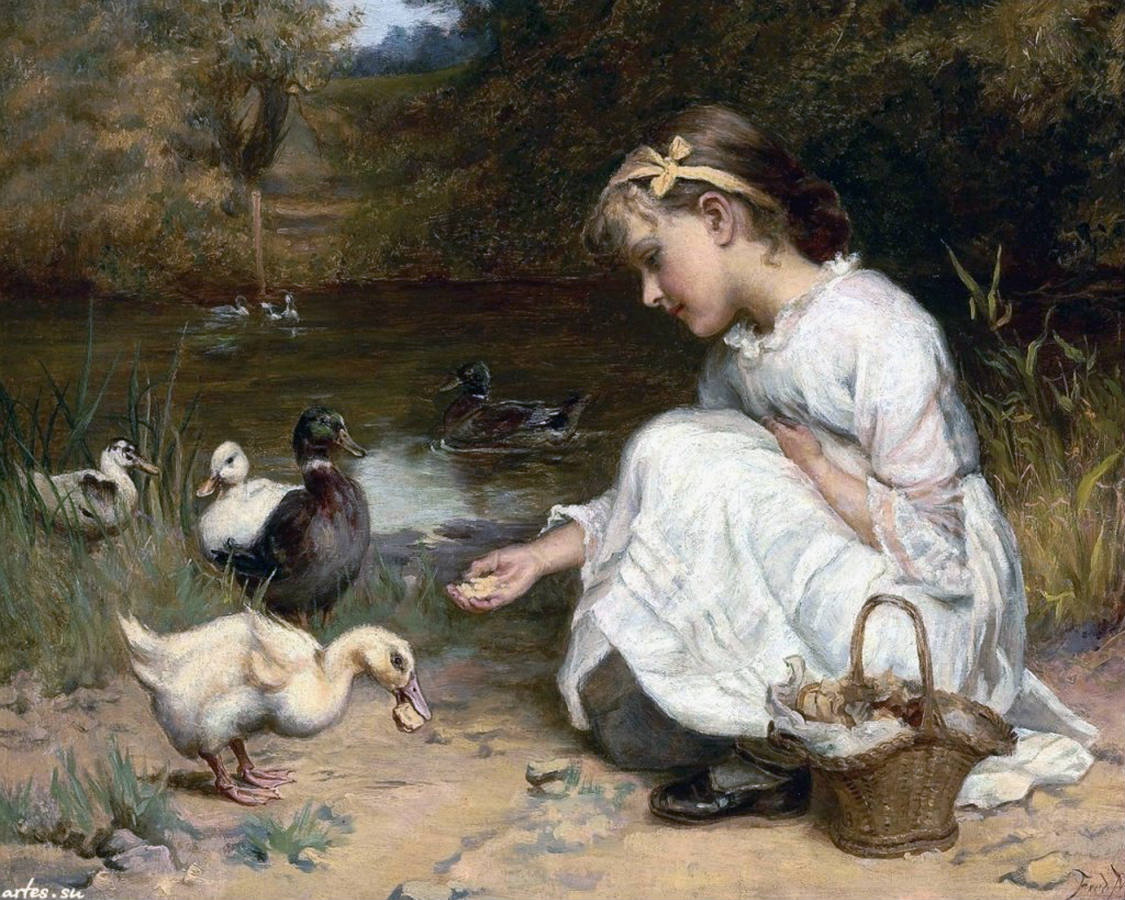Puzzle | 80 piezas | Frederick Morgan (1847-1927) - Sharing Her Lunch ...