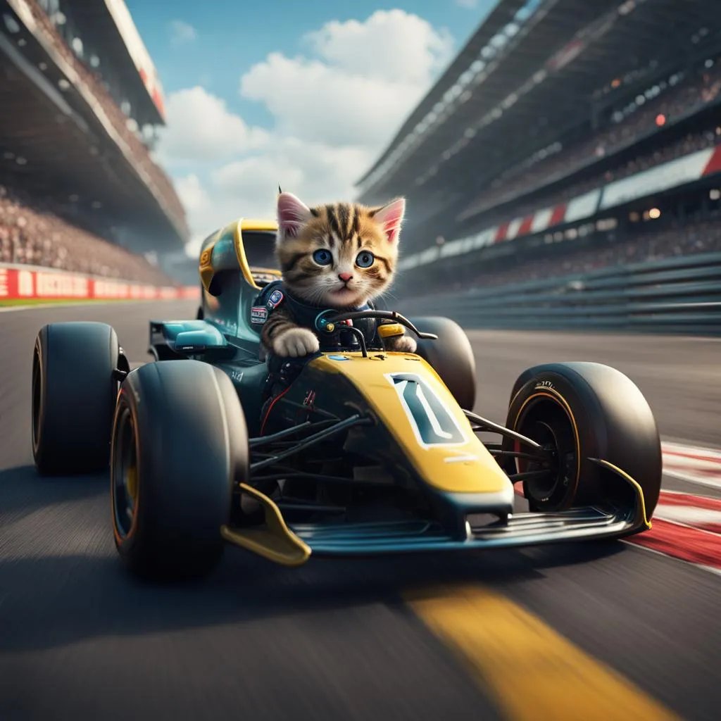 Solve F1 Kitty jigsaw puzzle online with 100 pieces