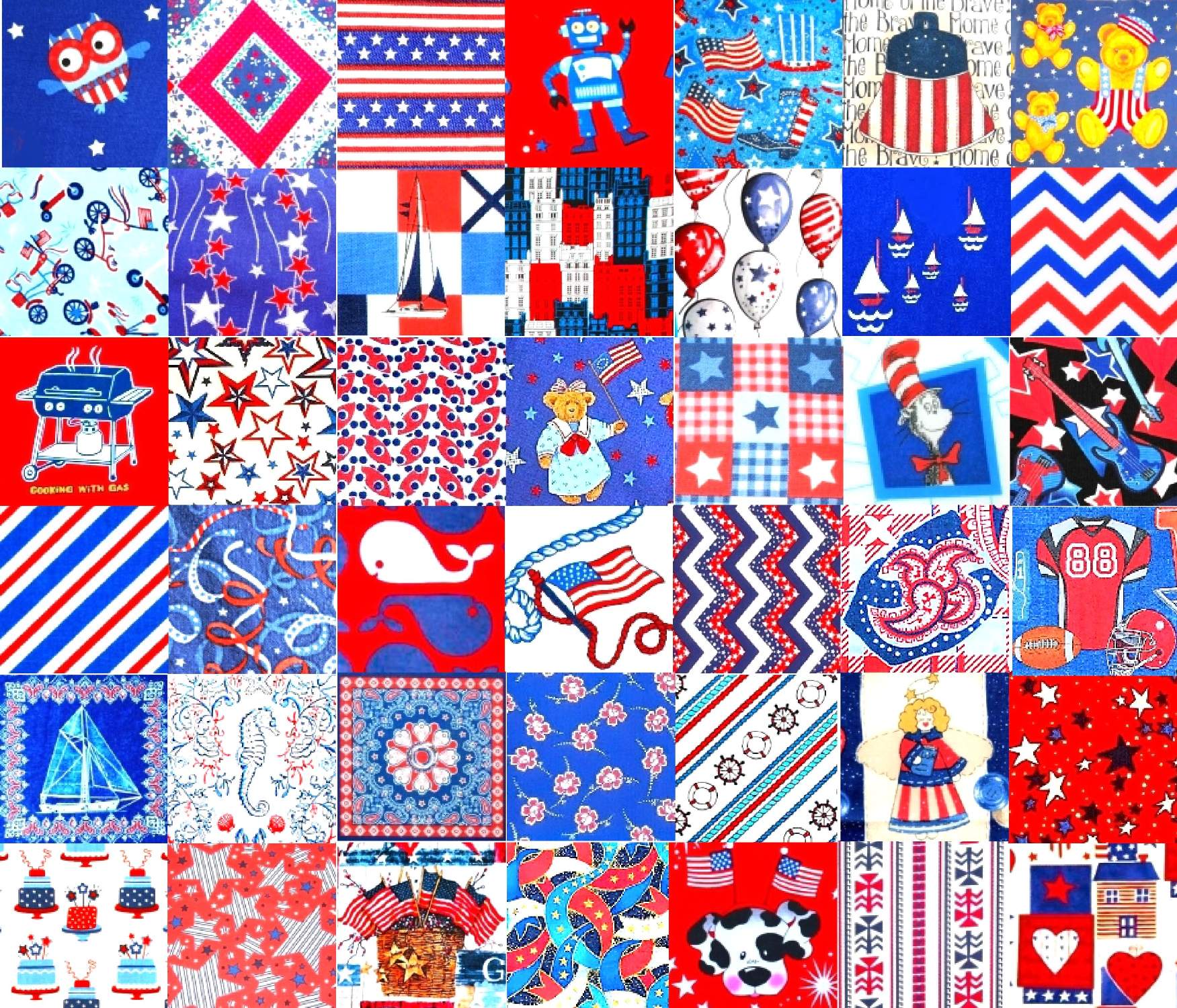 Solve PATCHWORK RED, WHITE AND BLUE jigsaw puzzle online with 255 pieces