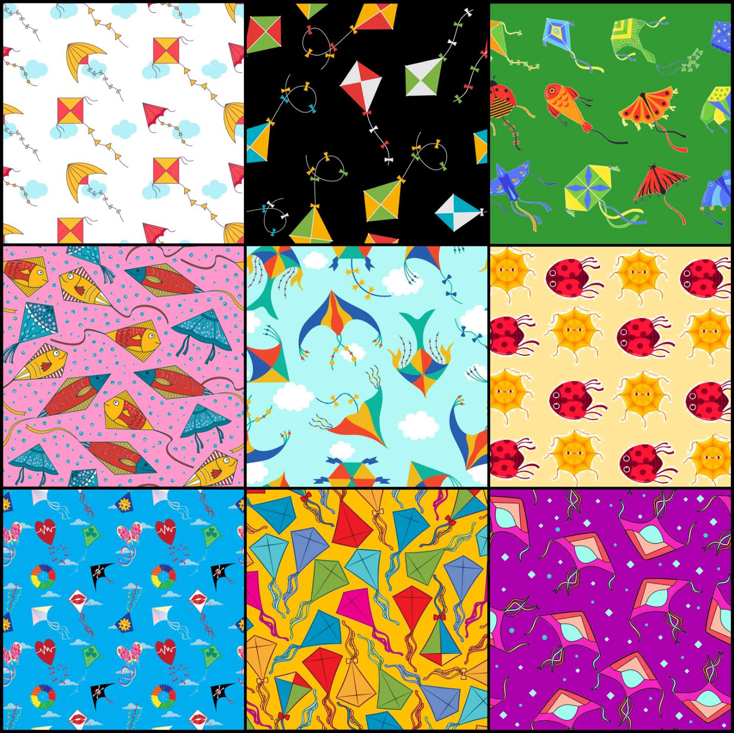 Solve Kite patterns 1 jigsaw puzzle online with 225 pieces