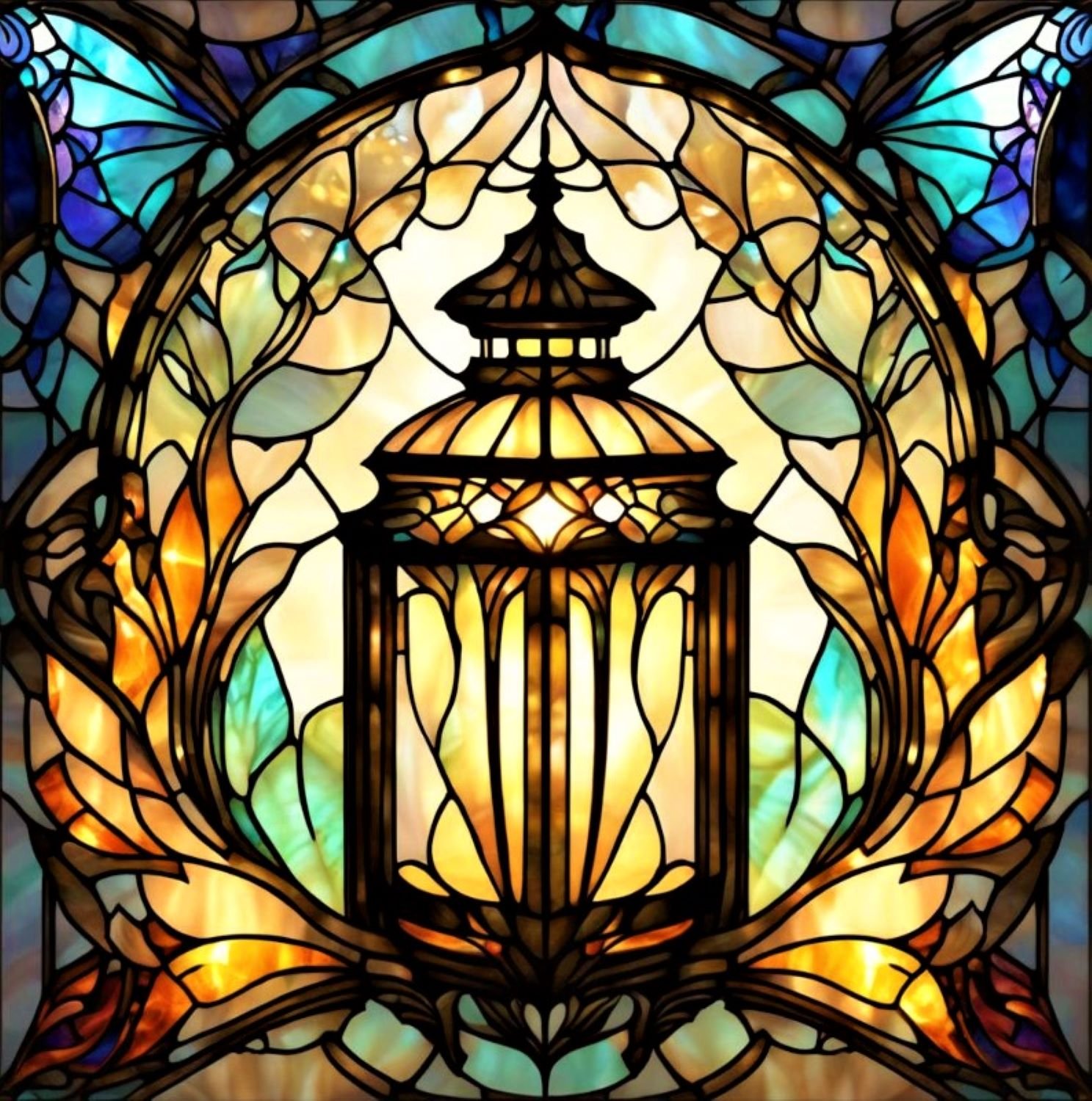 Solve Stained Lantern jigsaw puzzle online with 600 pieces