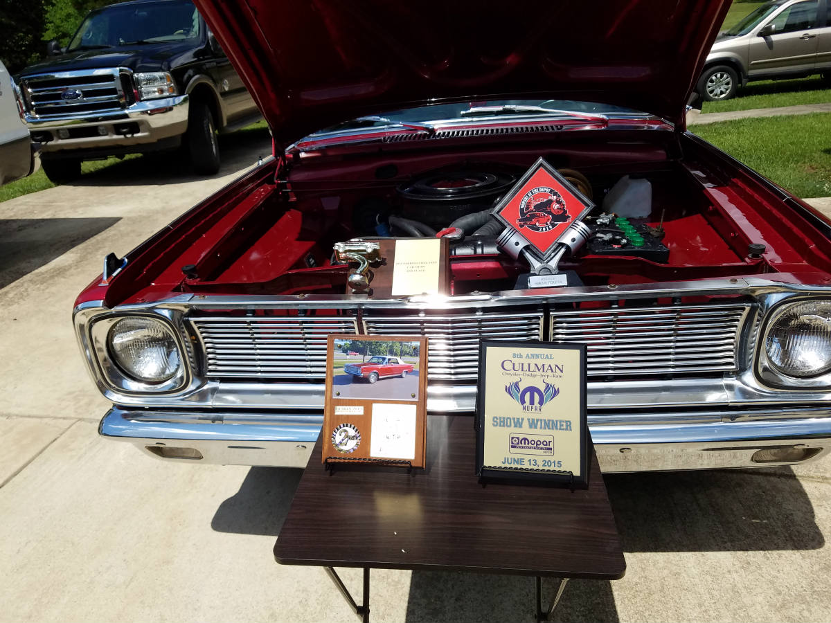 Solve we won Best of Show.. The red trophy at the Mopars at the Depot ...