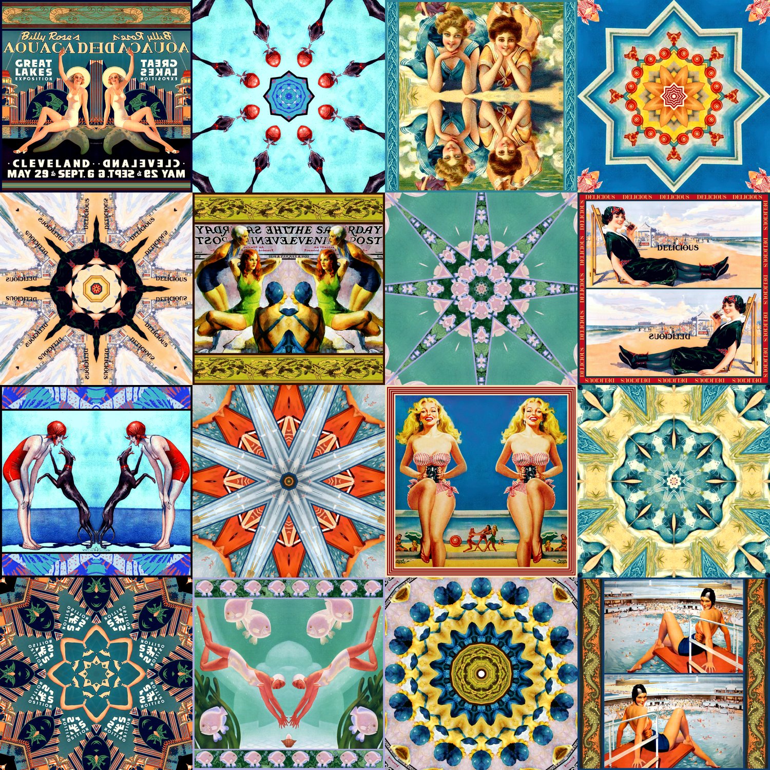 Solve Bathing Beauties 1 jigsaw puzzle online with 256 pieces