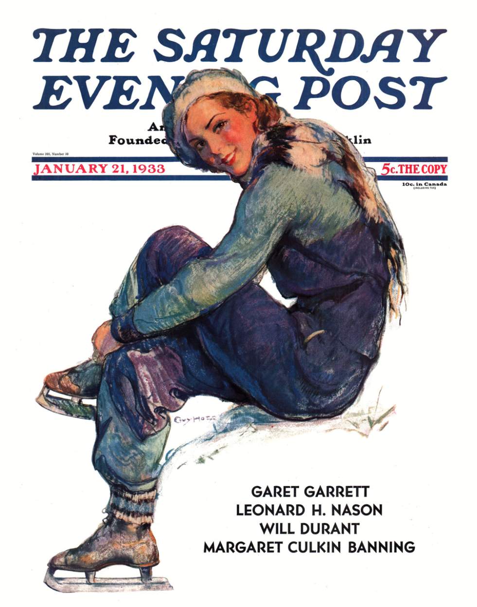 Solve The Saturday Evening Post, Jan 1933, cover by Guy Hoff (American ...