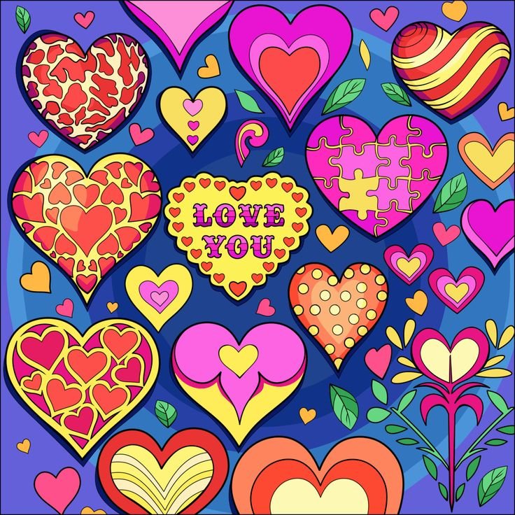 Solve Hearts of Love jigsaw puzzle online with 81 pieces