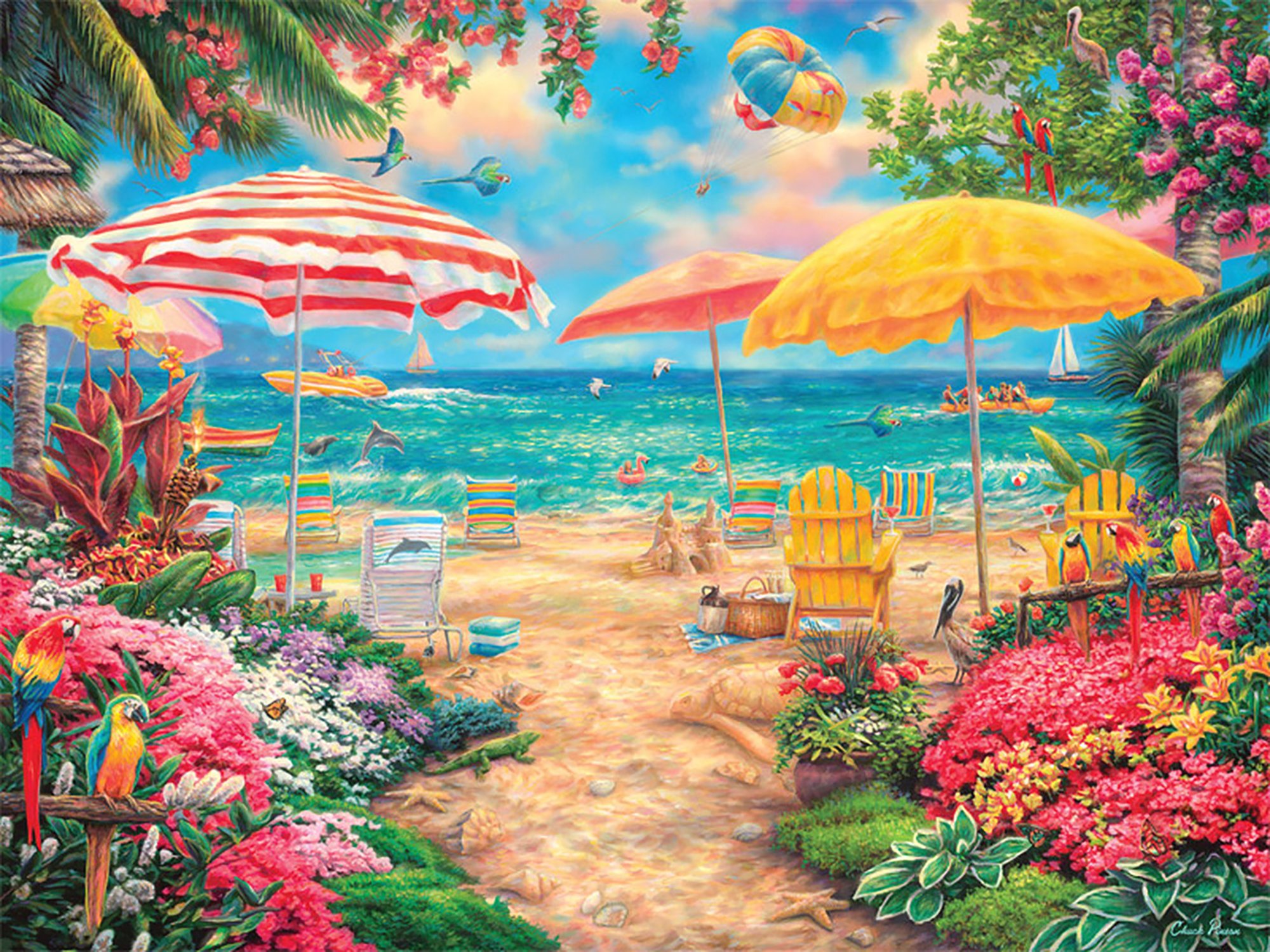 Solve Perfect Day at the Beach jigsaw puzzle online with 352 pieces