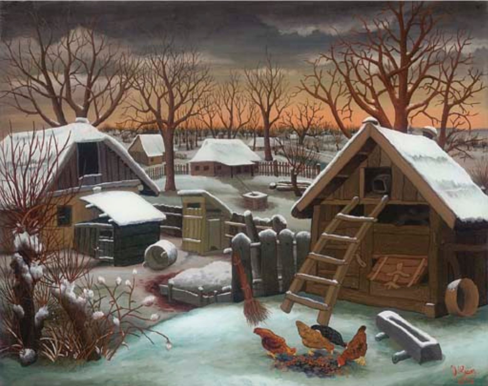 Jigsaw Puzzle | 80 pieces | Ivan Generalić - Village (1954) | Jigidi