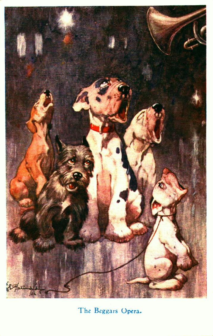 Solve Bonzo Series, The Beggars Opera, 1922, postcard by George Ernest ...