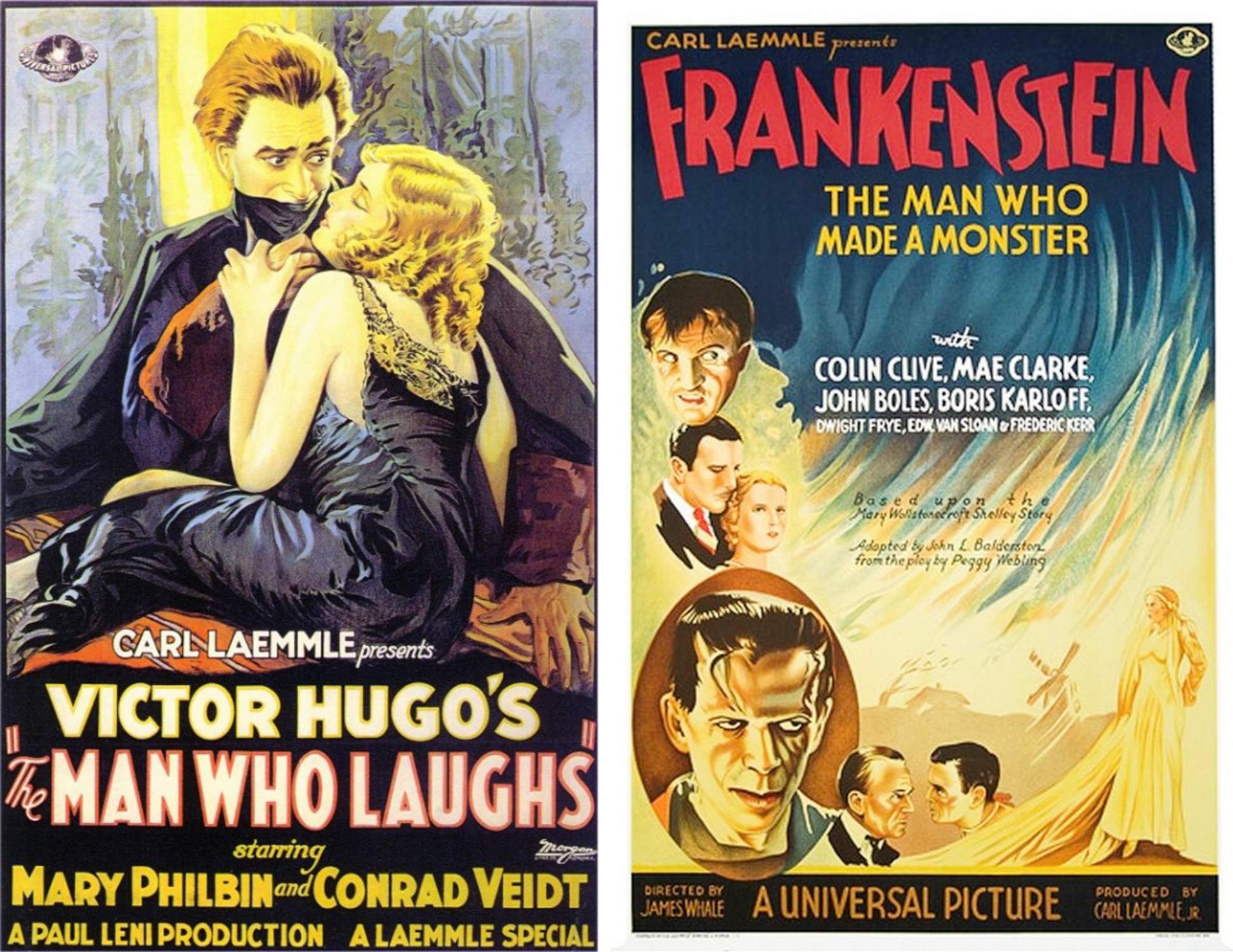 Solve The Man Who Laughs ~ 1928 and Frankenstein ~ 1931 jigsaw puzzle ...