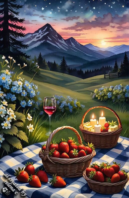 Solve puzzle - having a picnic on a hill jigsaw puzzle online with 60 ...