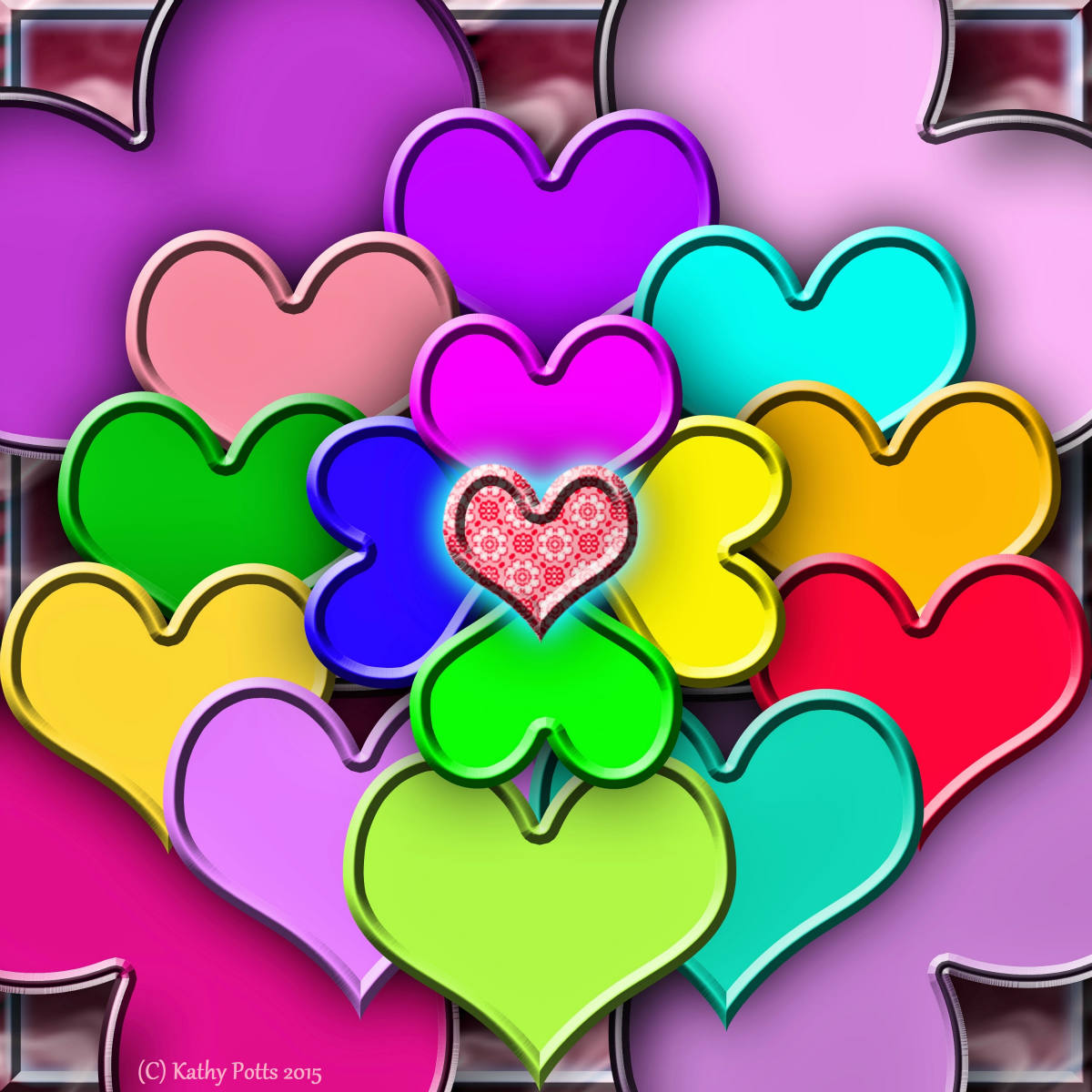 Solve Valentine Hearts For All By Kathy Potts jigsaw puzzle online with ...